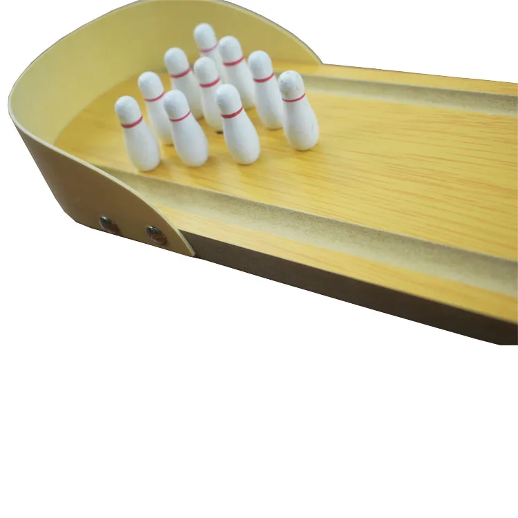 EZ Wholesale Wooden Mini Table Bowling Ball Game Set Toy with Bowling ...